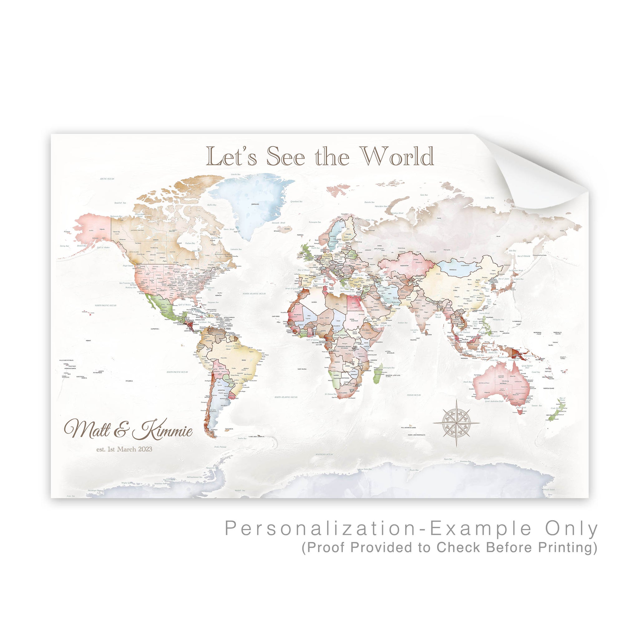 World Map – Pastel Edition Poster | Happy Place Maps